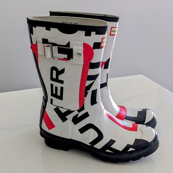 Hunter | Shoes | Hunter Original Exploded Logo Short Rain Boots Size 7 ...